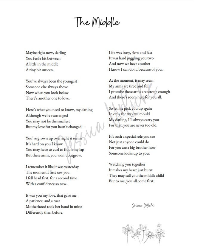 The Middle (a Poem for the Middle Child) - Etsy