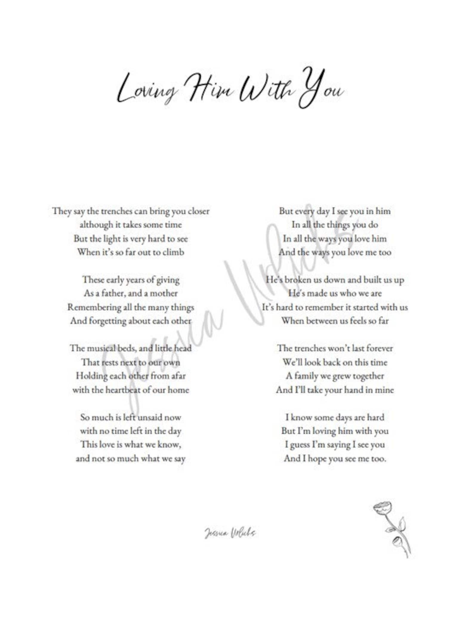 Loving Them With You Poem for Your Partner different Versions - Etsy
