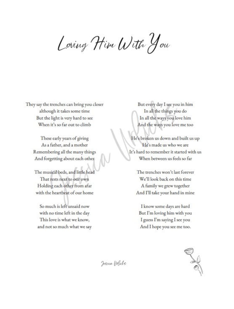 Loving Them With You Poem for Your Partner different Versions - Etsy
