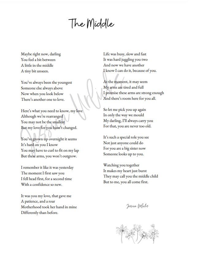 The Middle (a Poem for the Middle Child) - Etsy