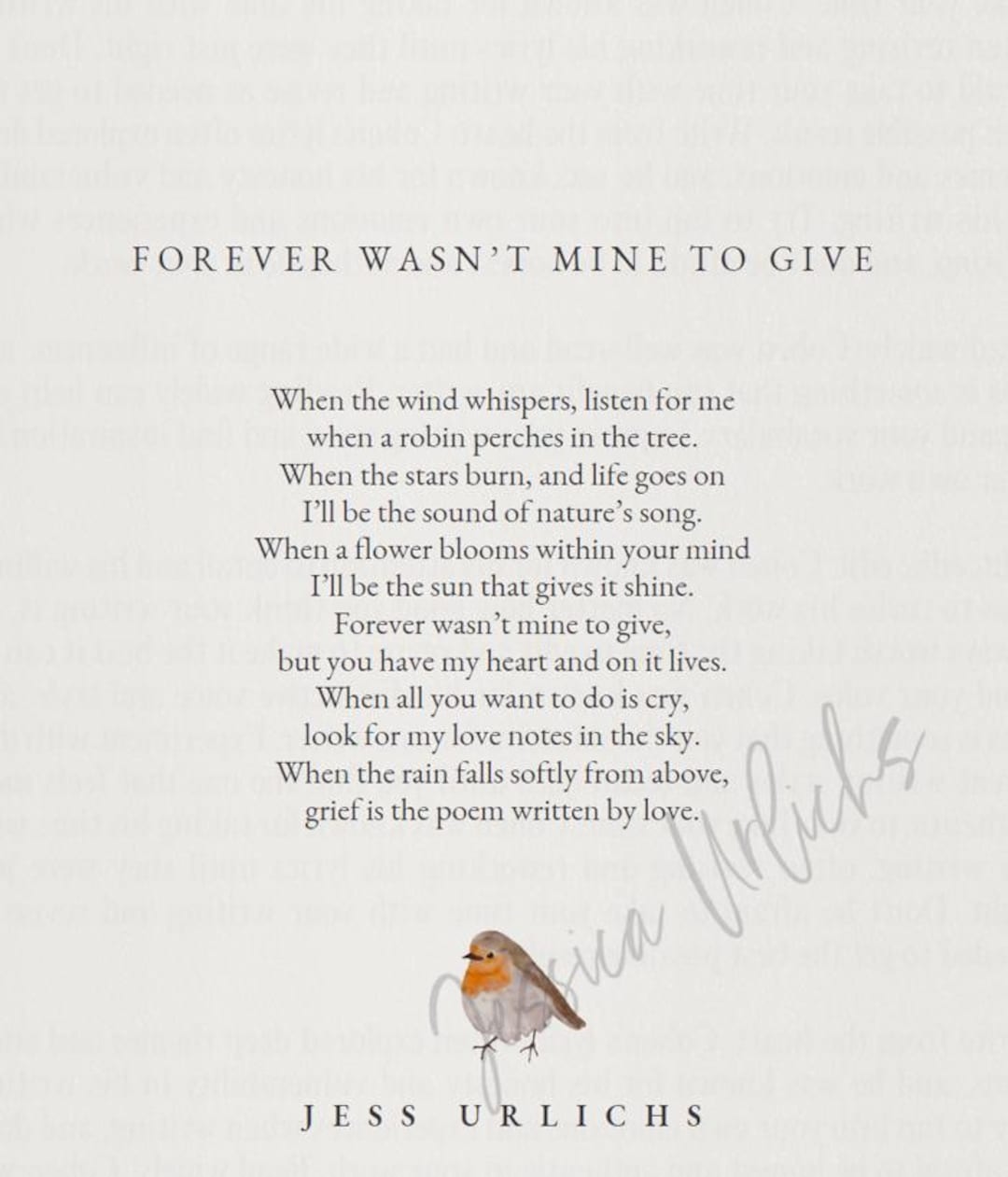 Forever Wasn't Mine to Give Poem - Etsy
