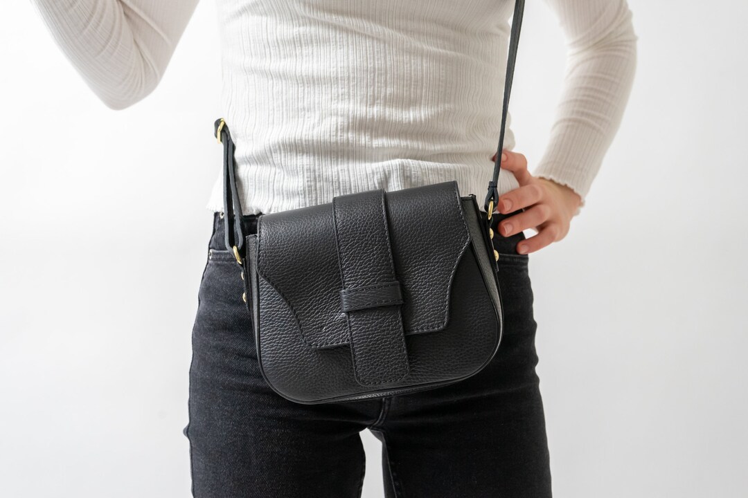 Leather Shoulder Bag giulia Handmade Cognac, Brown, Blue, Yellow, Black ...