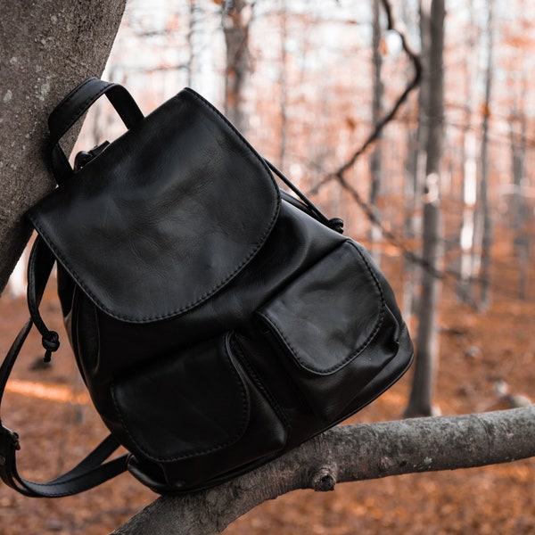 Boho Leather Backpack - Etsy