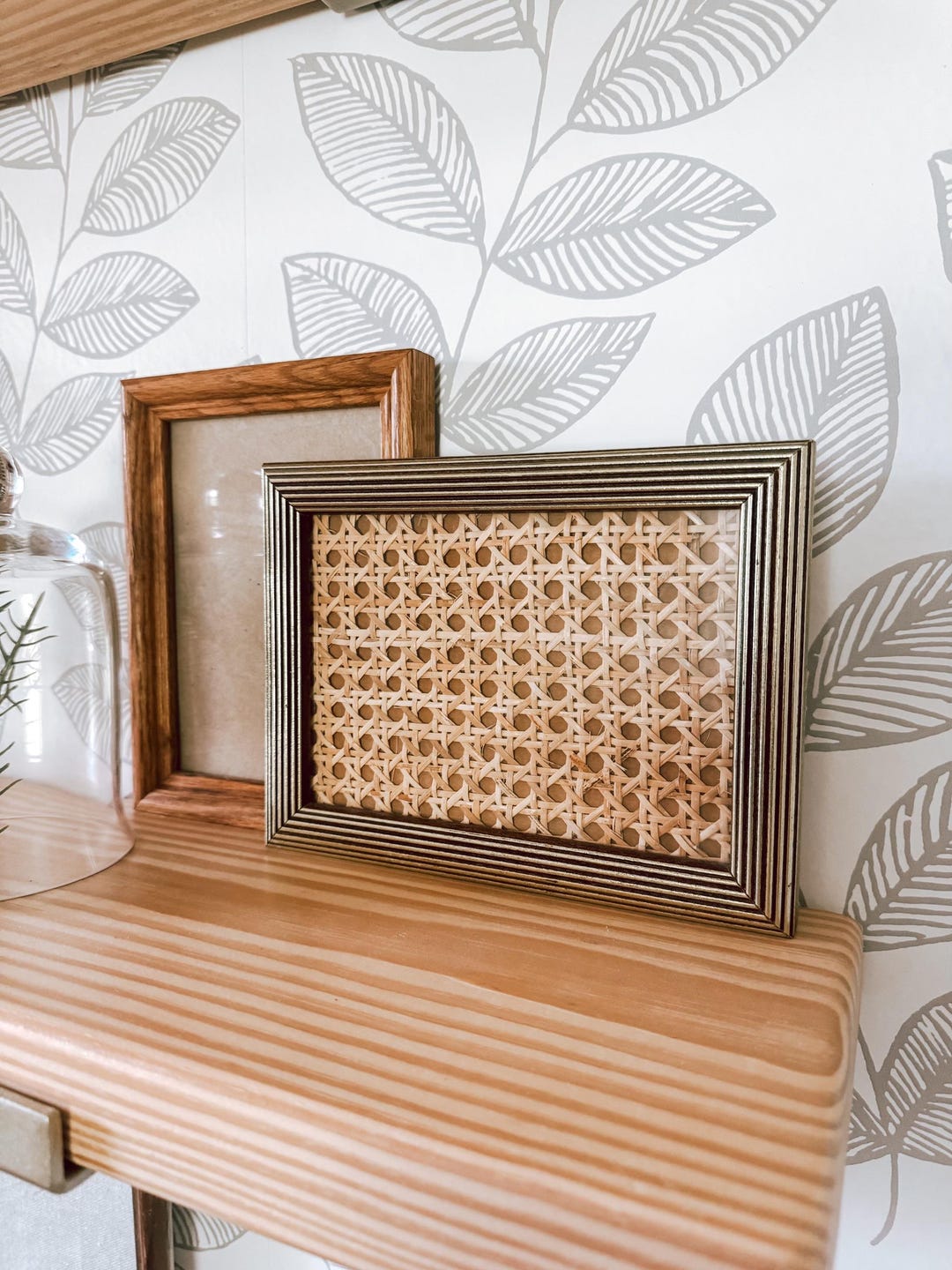 Vintage-inspired Cane Wall Art With Gold Accents Modern Minimalist Cane ...