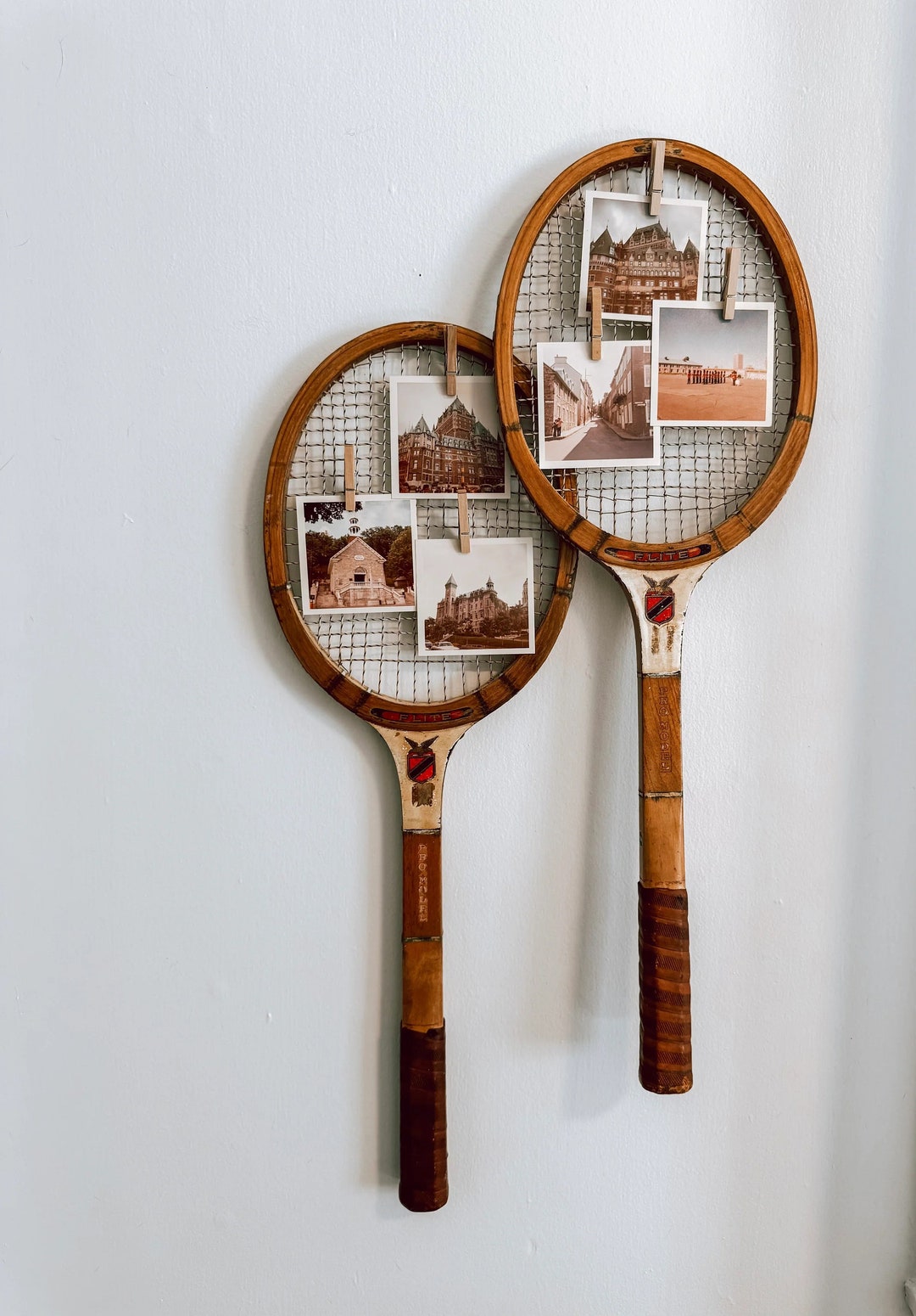 Vintage Tennis Racket Wall Art Set - Etsy