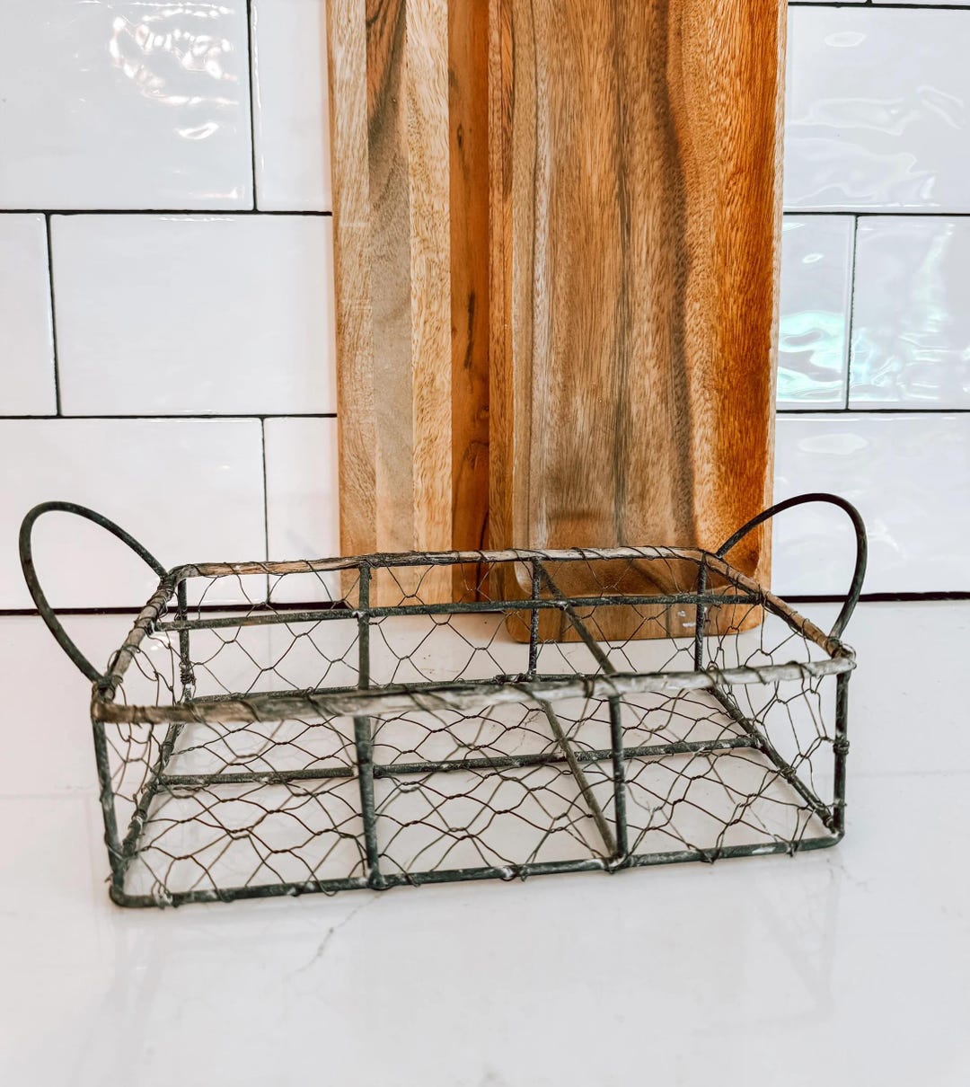 Farmhouse-style Wire Basket for Kitchen or Pantry Storage Multi-purpose ...