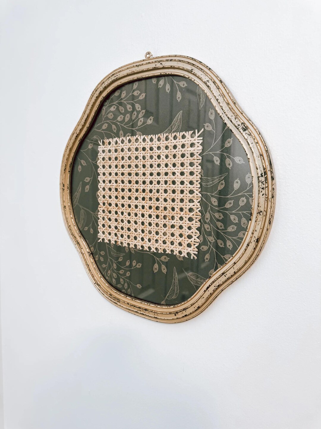 Statement Wall Décor With Gold and Cane Design Gold Accent Home Décor ...