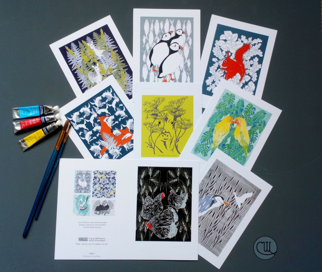 Wildlife Greeting Cards Pack of 8, Fine Art, Blank Inside, Birthdays ...