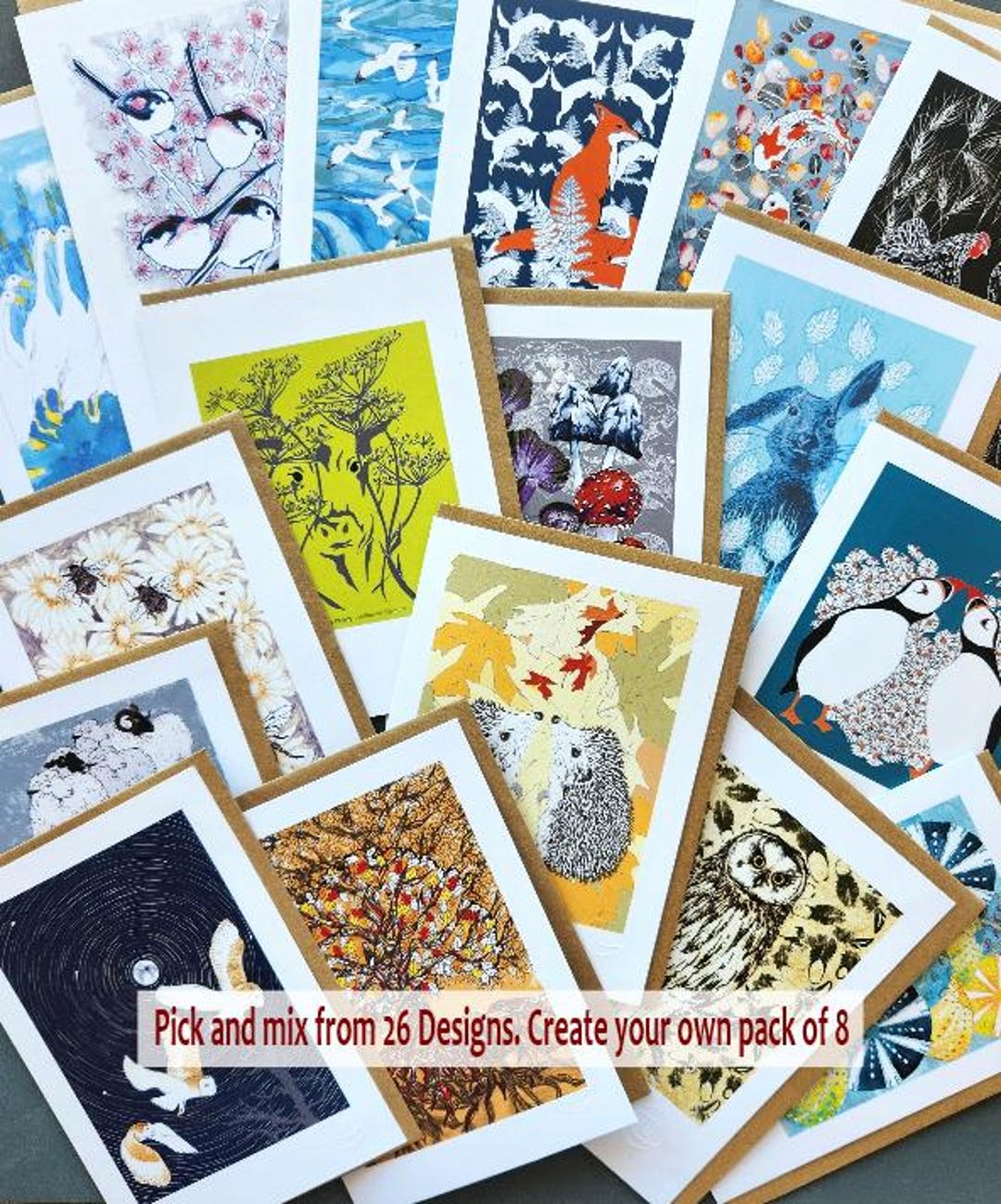 Wildlife Artist Greetings Cards: Mix & Match Pack of 8 - Etsy UK