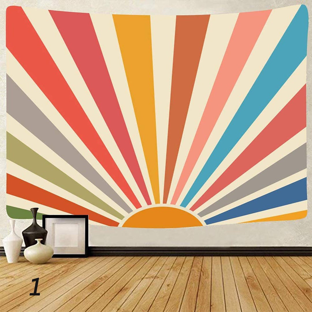 Vintage Rainbow Sunrise Tapestryabstract Tapestrywall - Etsy