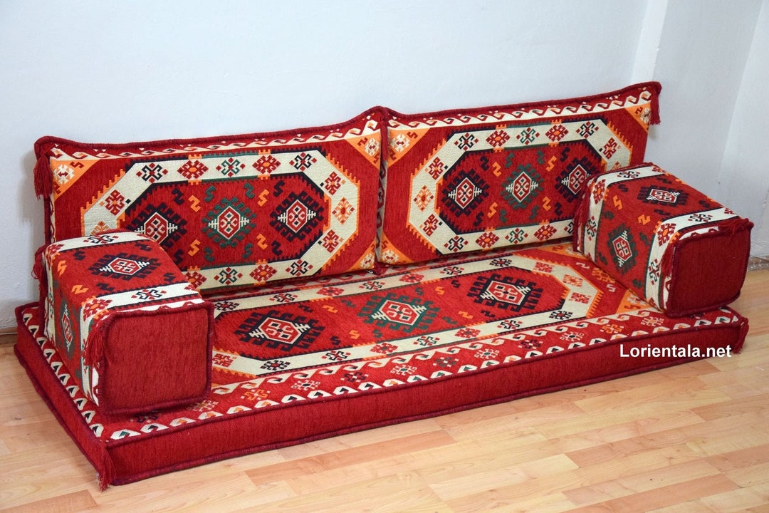 Arabic Sofa Set, Floor Seating, Floor Couch Moroccan, Kilim Rug ...