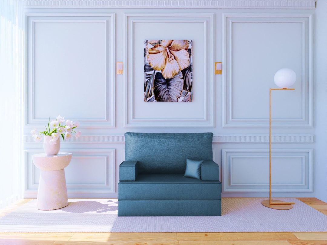 Blue Green Floor Sofa,velvet Fabric Floor Seating,foldable Yoga ...