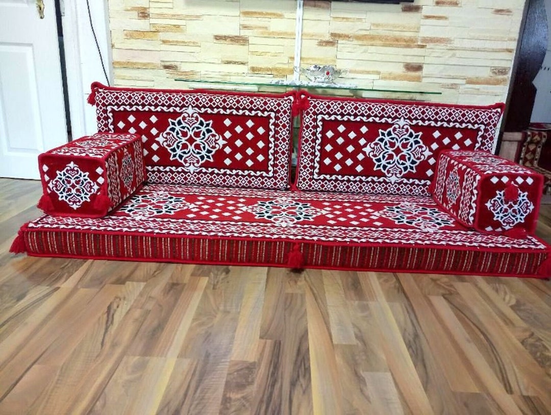 Arabic Sofa Set, Floor Seating, Floor Couch Moroccan, Kilim Rug ...