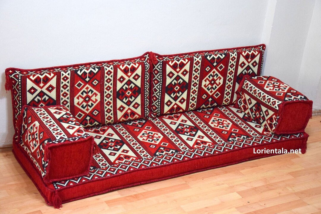 Arabic Red Floor Seating Sofa,moroccan Floor Couch,floor Cushion Seat ...