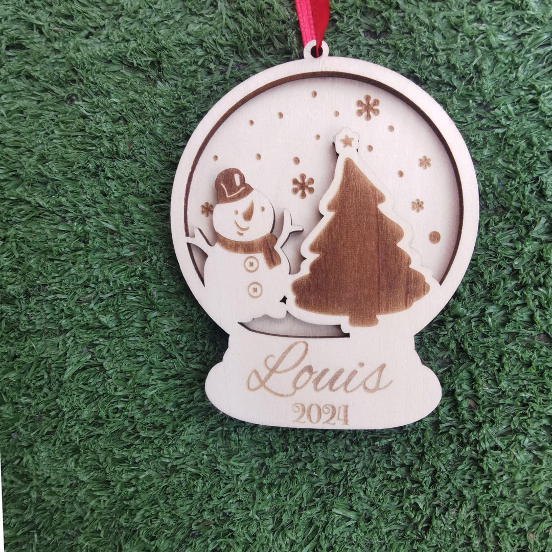 Personalized Christmas Ball My First Christmas - 1st Christmas - Wooden ...