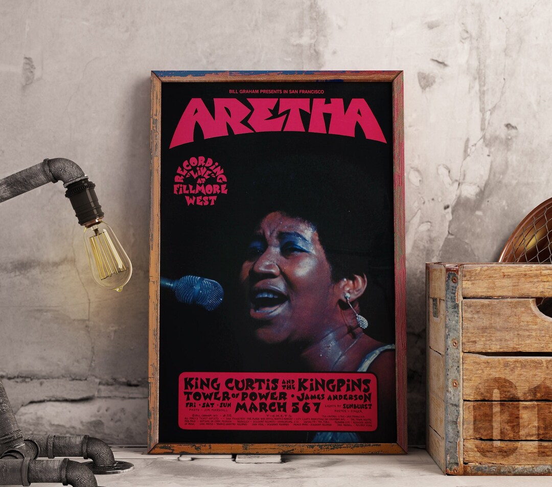 Aretha Franklin Vintage Poster, Aretha Poster, Aretha Franklin Concert ...