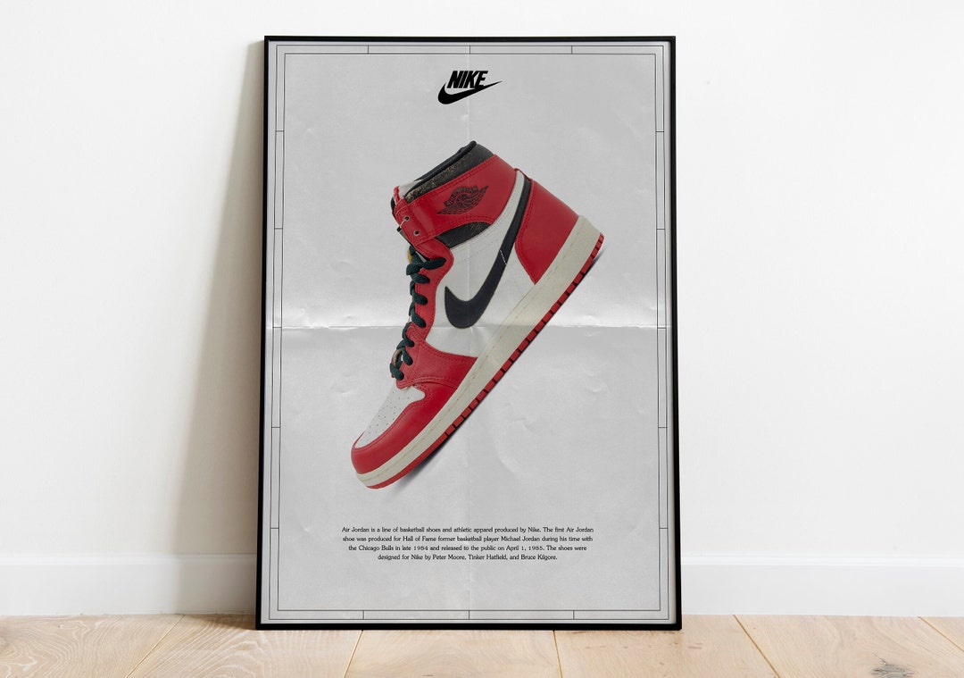 Nike Air Jordan Vintage Poster , Nike Retro Sneakers Poster / Vintage ...