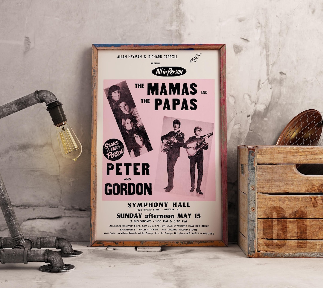 The Mamas and the Papas Vintage Poster, the Mamas and the Papas Concert ...