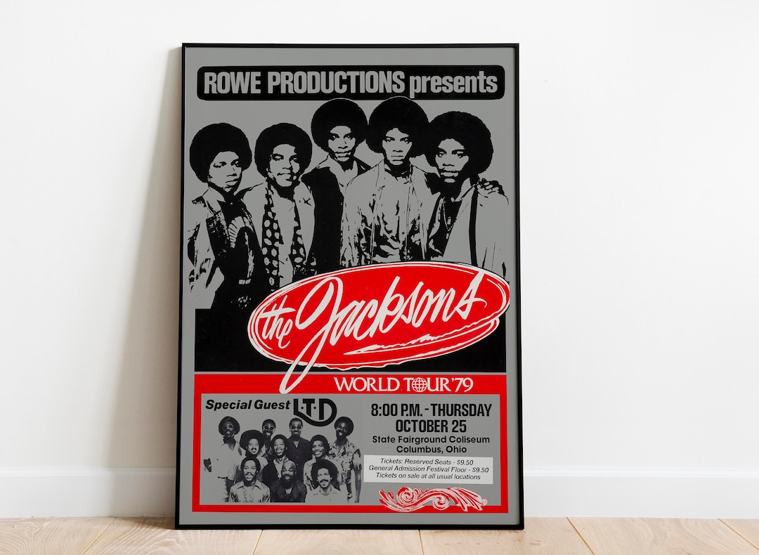 The Jackson Five Concert Vintage Poster, Michael Jackson Print, Pop ...