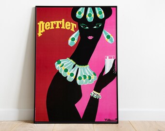 Perrier Affiche cuisine, poster retro, vintage, publicité, art mural ...