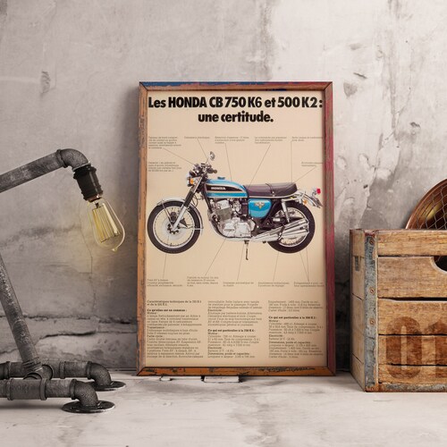 Honda Poster CB750 Four Print / Motorbike Poster / - Etsy