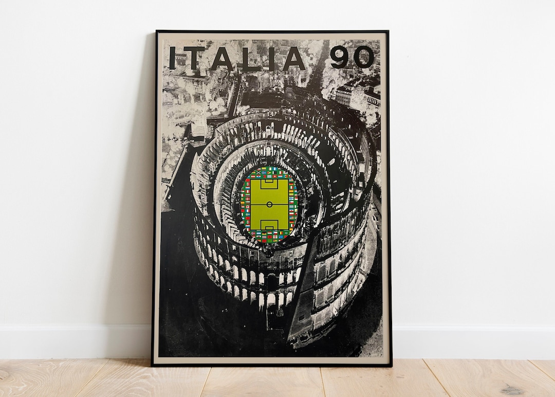 Italy World Cup 1990/ Football Vintage Poster, World Cup Vintage Poster ...