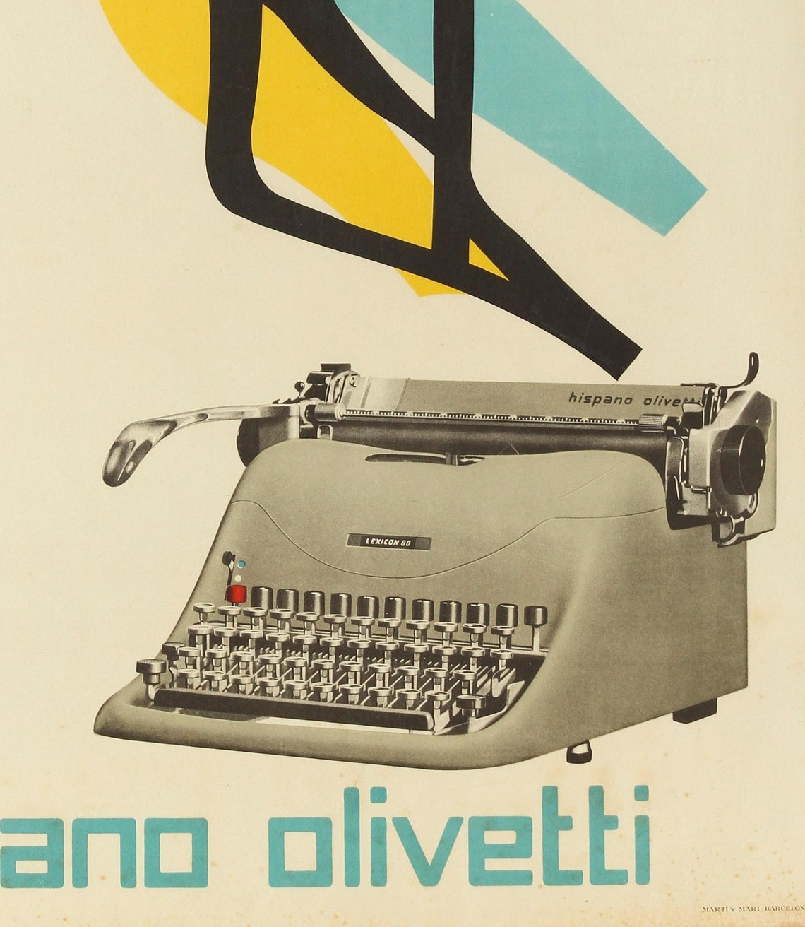 Vintage Hispano Olivetti Poster/ Retro Typewriter Poster/ - Etsy