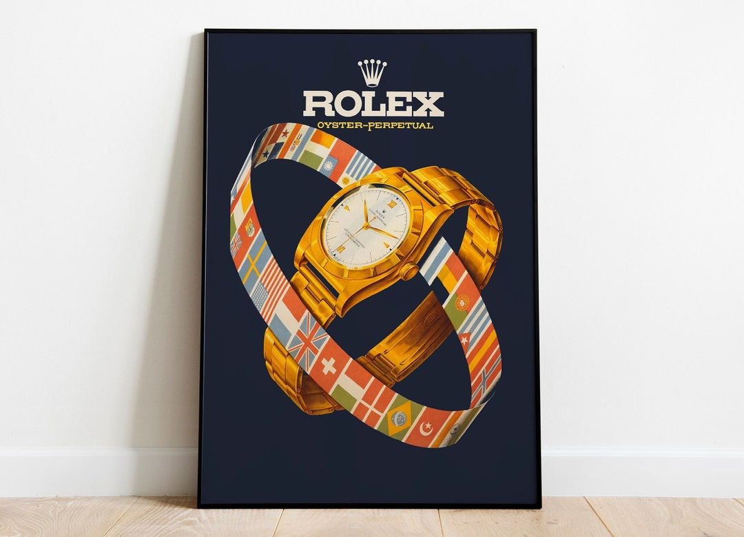 Rolex Vintage Poster, Rolex Print / Rolex Watches Retro Poster ...