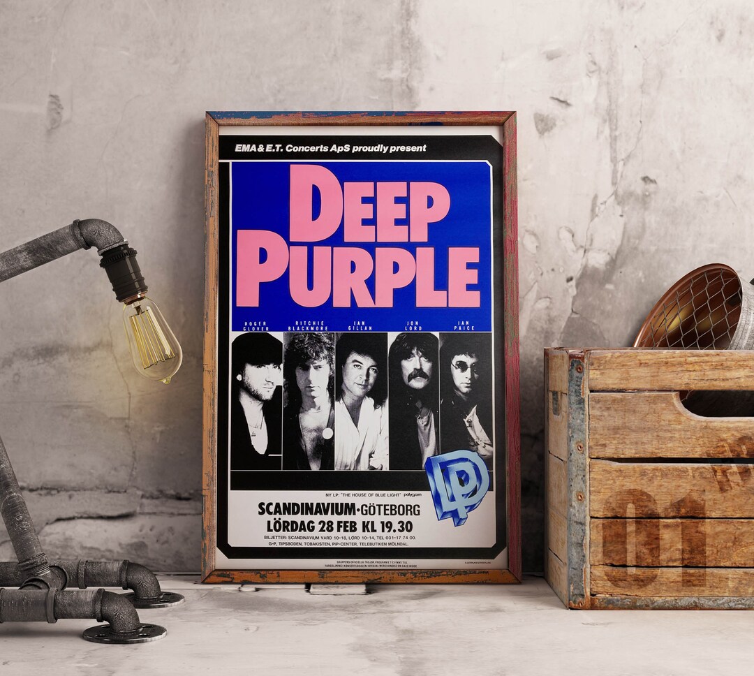Deep Purple Vintage Poster, Deep Purple Schweden Konzertplakat ...