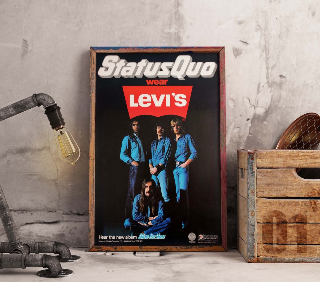 LEVI'S Vintage Poster, Status Quo Vintage Print /jeans Denim Retro ...