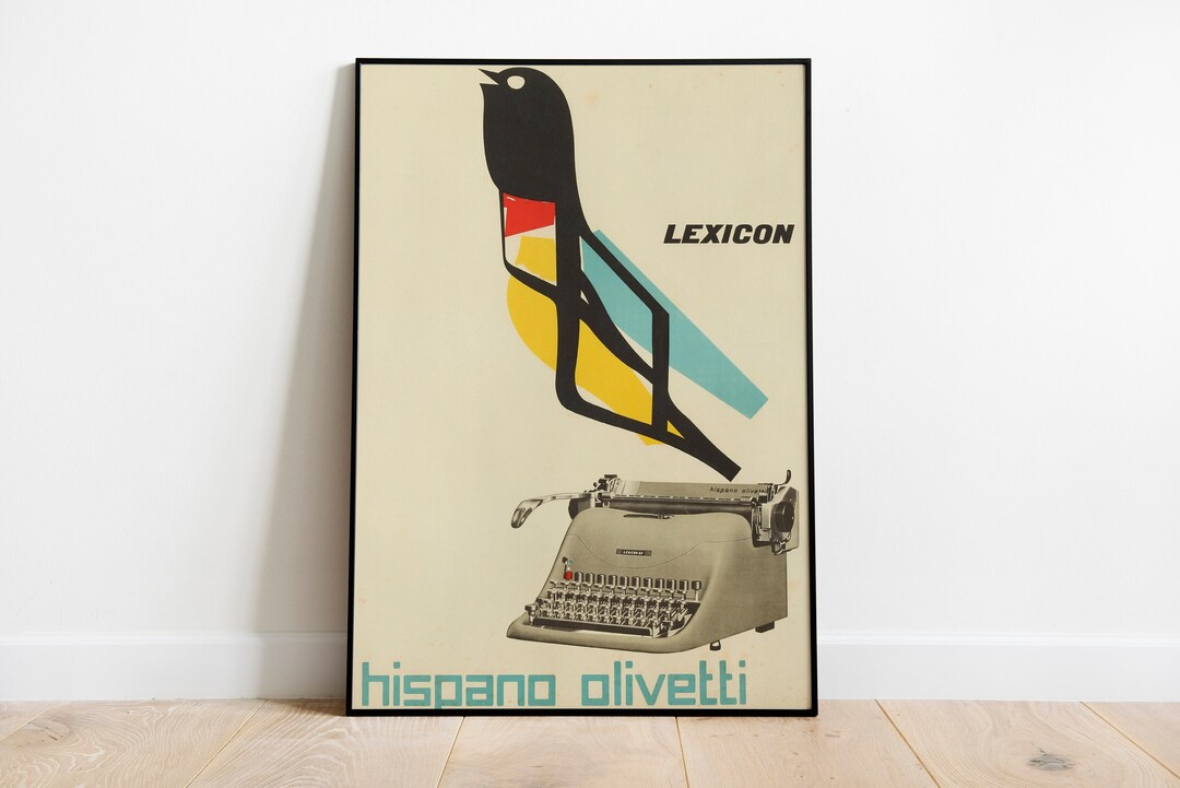 Vintage Hispano Olivetti Poster/ Retro Typewriter Poster/ - Etsy