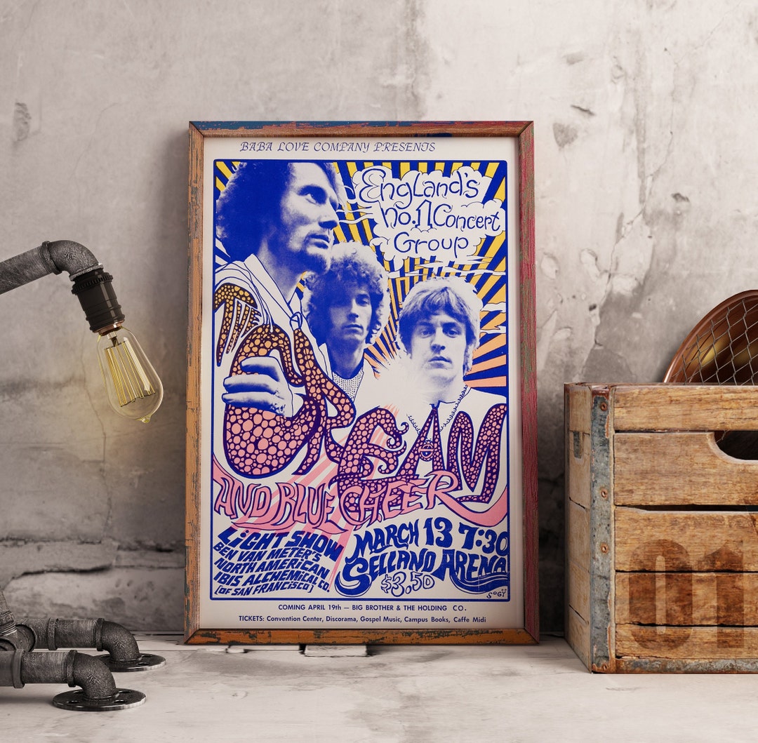 Cream Vintage Poster Psychedelic Poster. Cream Poster Cream - Etsy UK