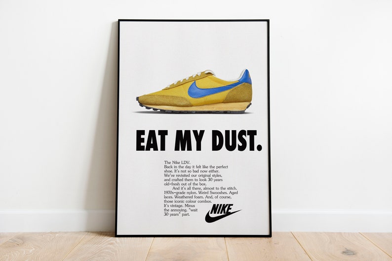 Nike Vintage Advertisement , Nike Retro Sneakers Poster / Vintage ...