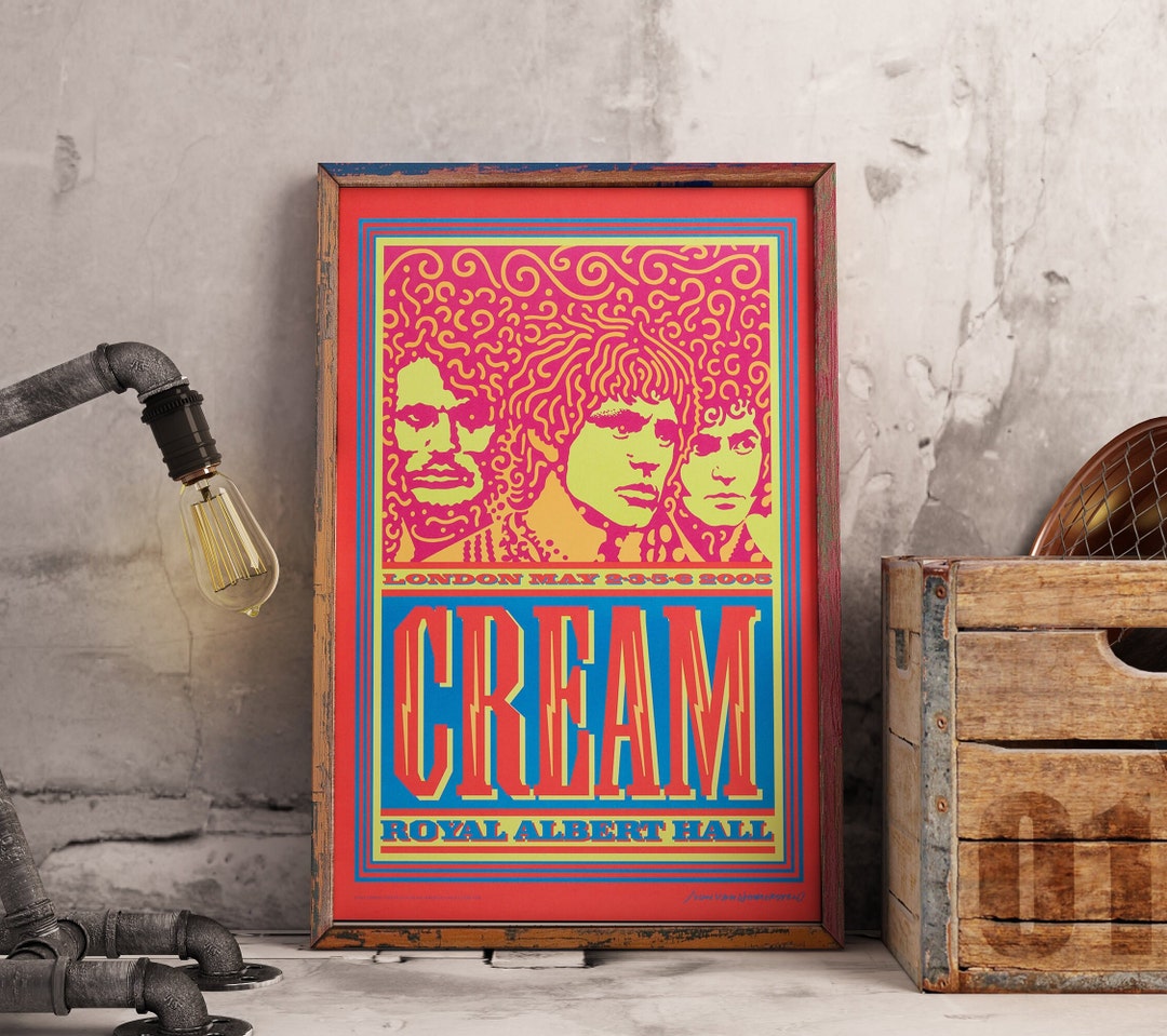 Cream Vintage Poster, Psychedelic Poster. Cream Poster, Cream Rock Band ...