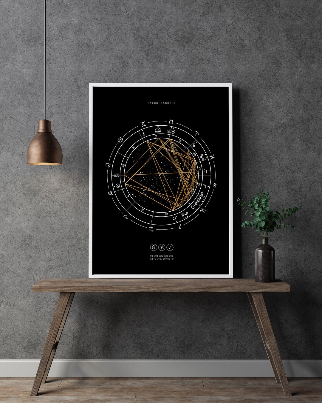 Personalized Birth Chart Print: Minimalist Astrology Star Map - Etsy