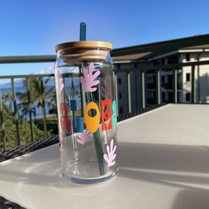 20oz Aloha Coffee Cup, Matisse Inspired Can Glass, Abstract Art Coffee ...