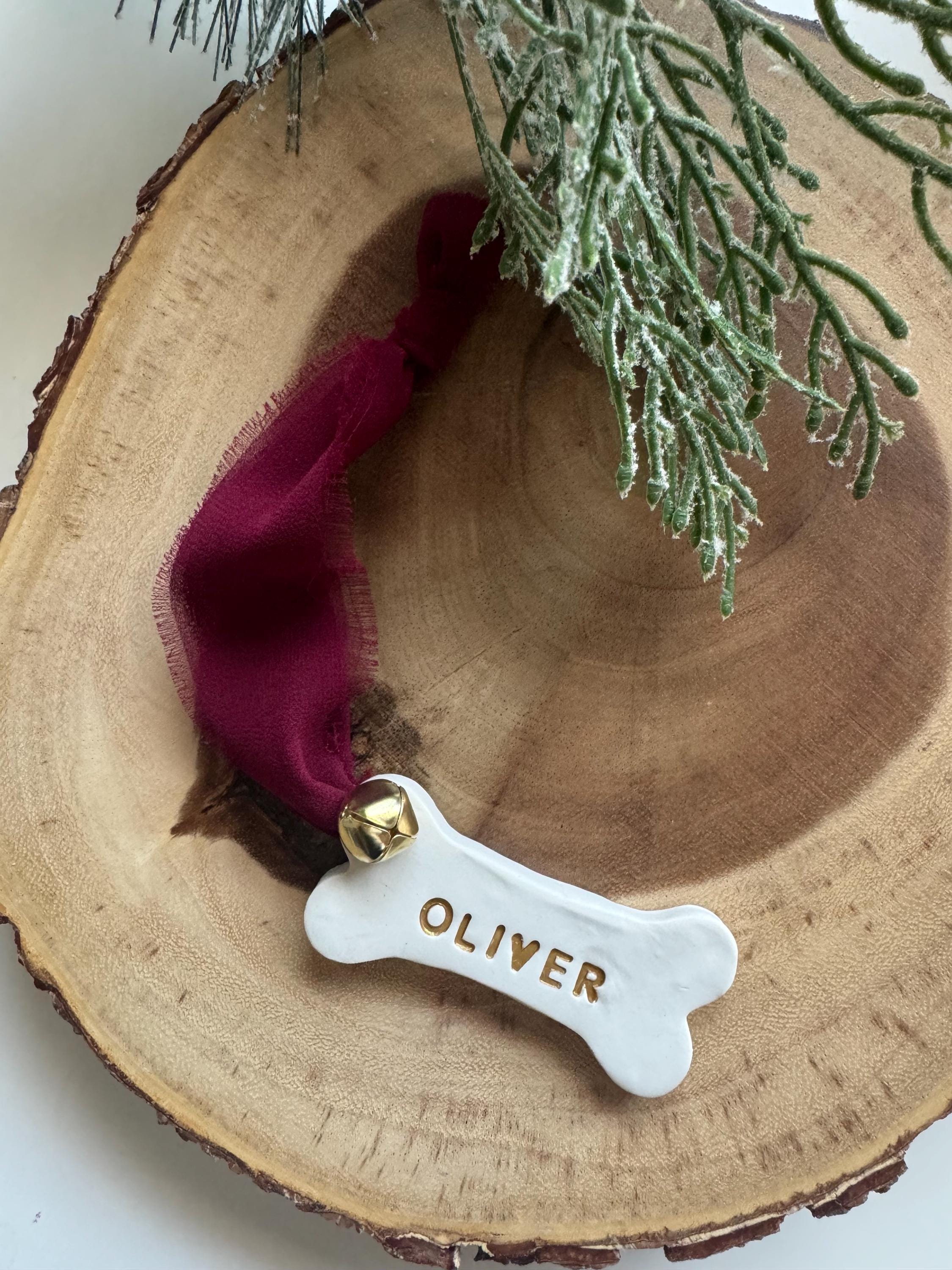 Personalized Dog Bone Xmas Tree Ornament, Pet Christmas Decor, Dog Gift ...