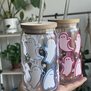 Spooky Ghost Coffee Cup, Ghost Glass Cup, Cute Halloween Iced Coffee ...