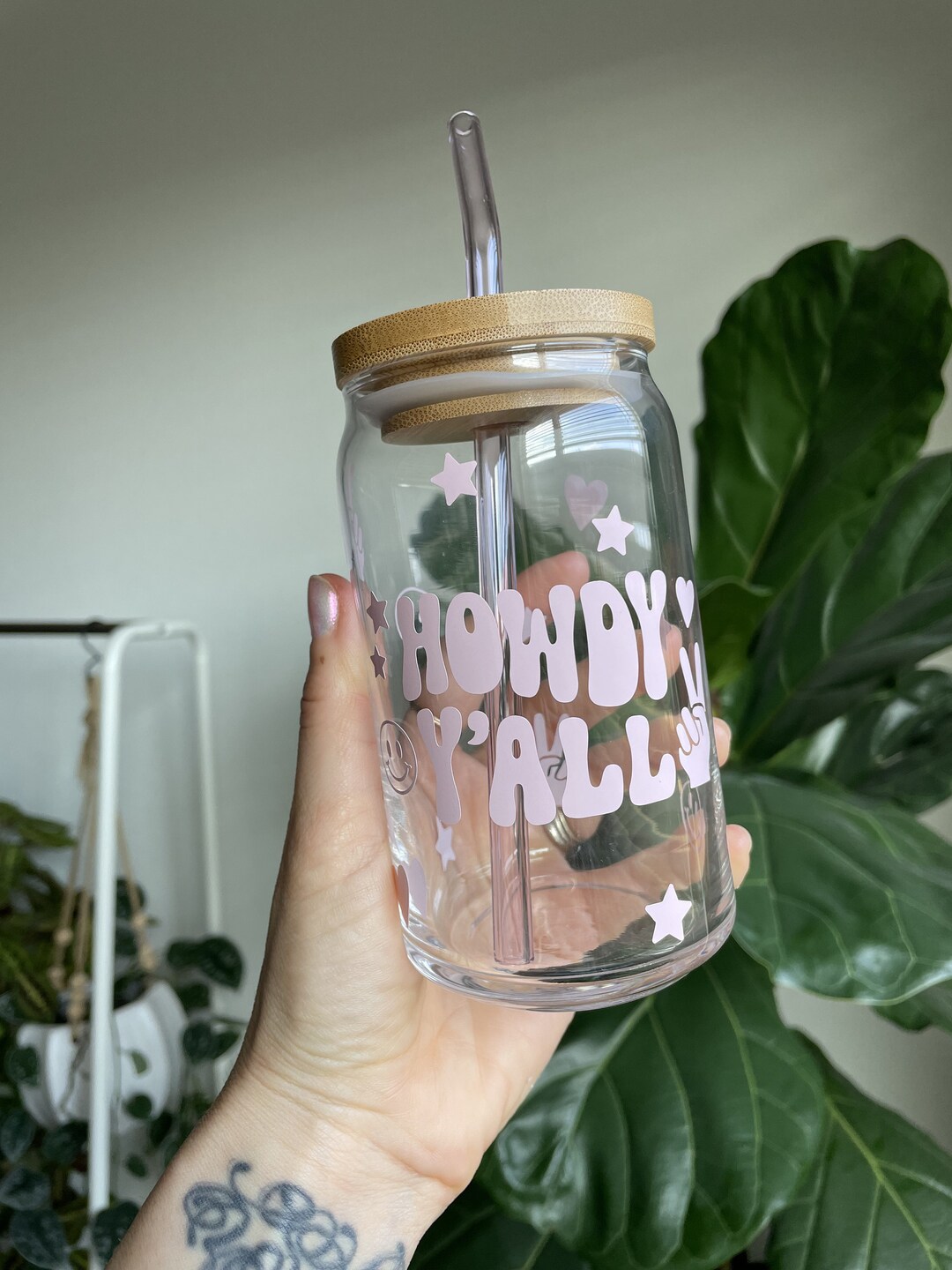Howdy Ya'll Glass Cup, Howdy Cup, Iced Coffee Glass, Bachelorette Party ...