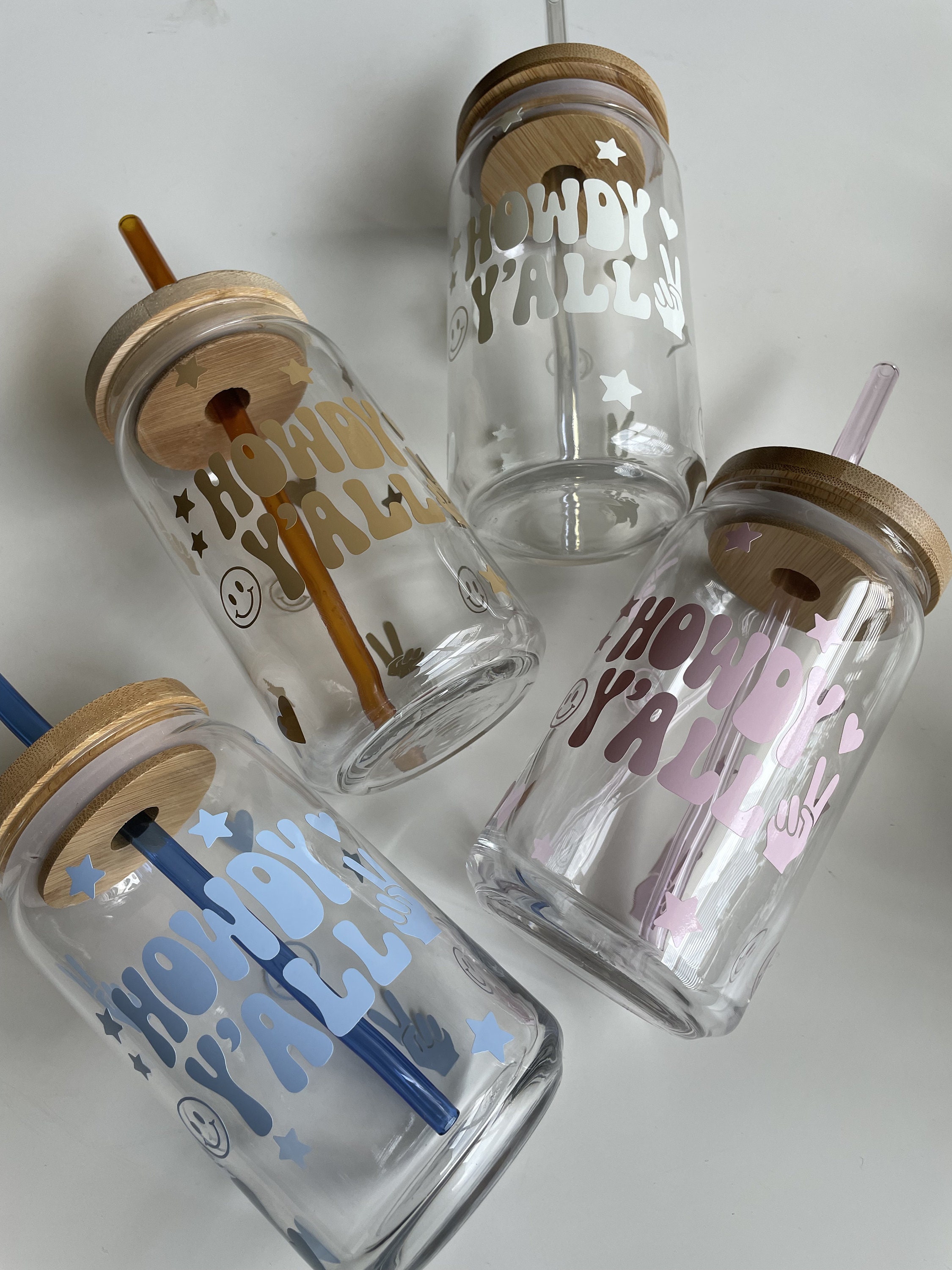 Howdy Ya'll Glass Cup, Howdy Cup, Iced Coffee Glass, Bachelorette Party ...