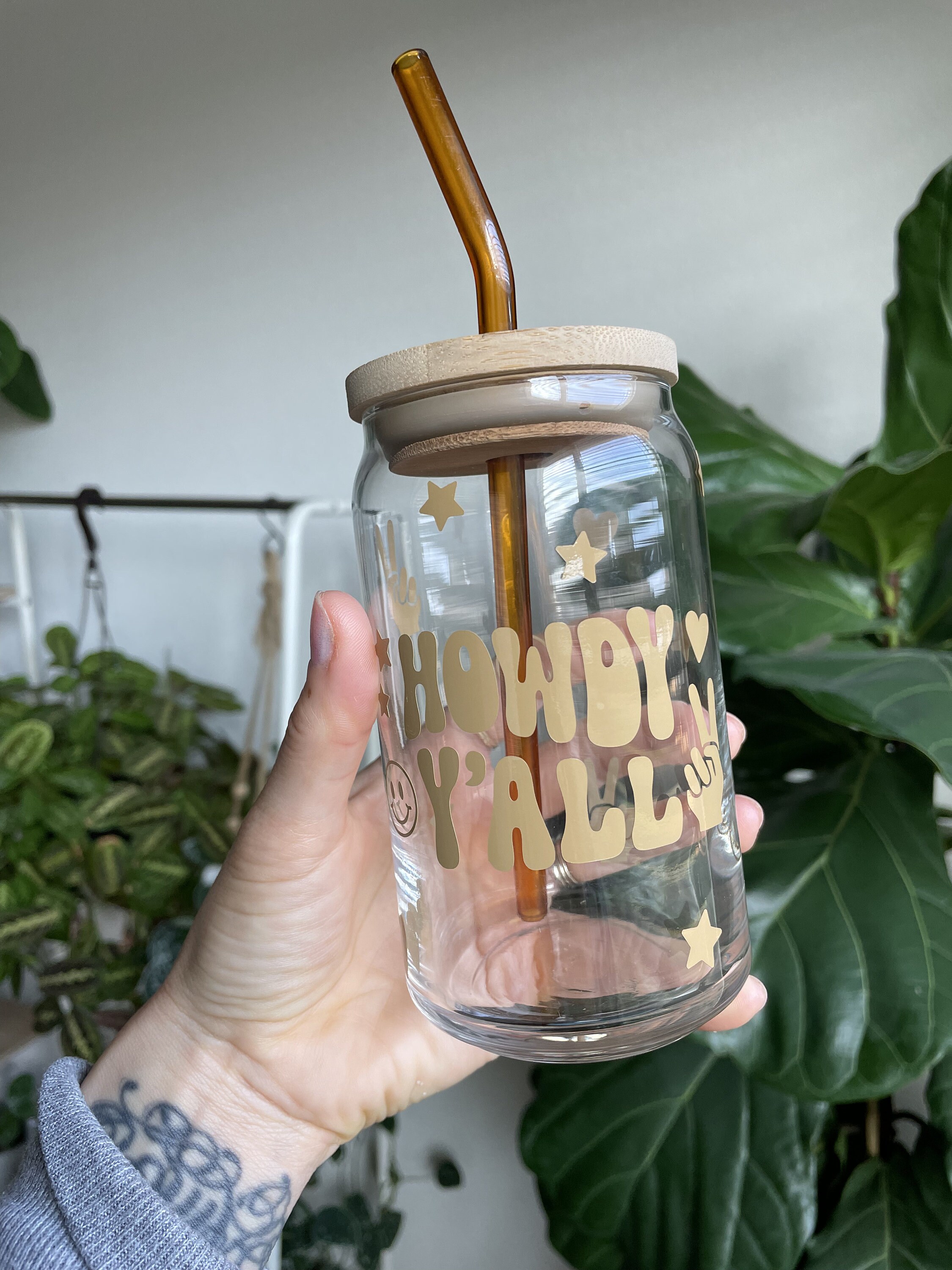 Howdy Ya'll Glass Cup, Howdy Cup, Iced Coffee Glass, Bachelorette Party ...