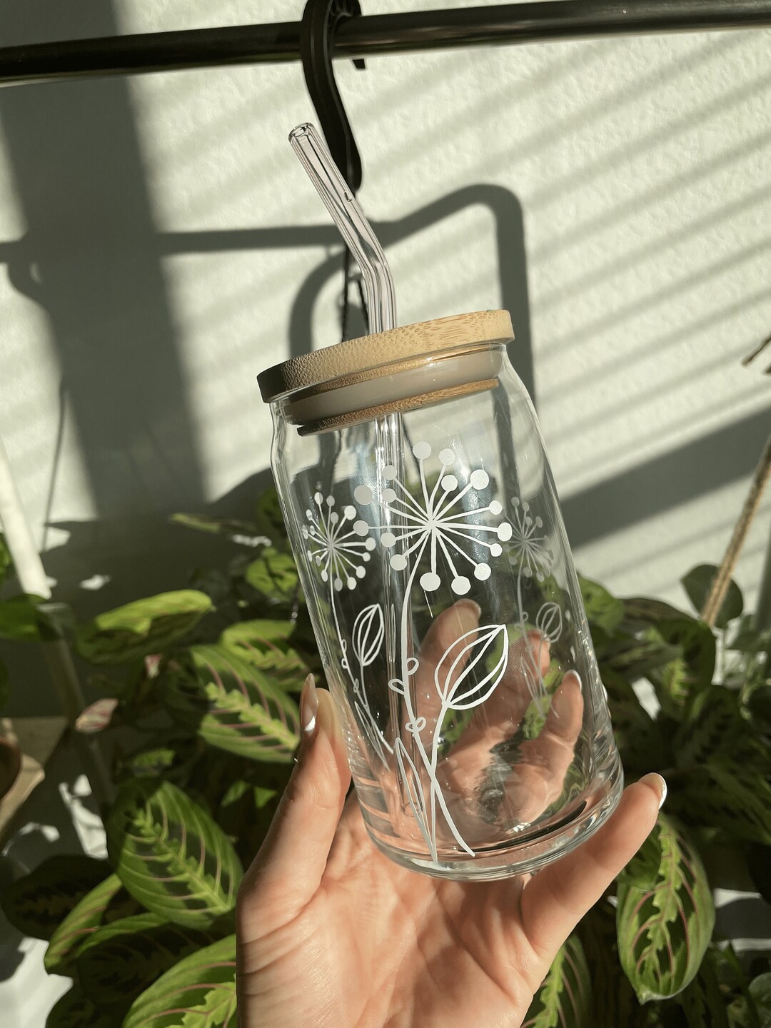 Wildflower Can Glass, Summer Aesthetic Glass, Minimalist Cold Cup, Live ...