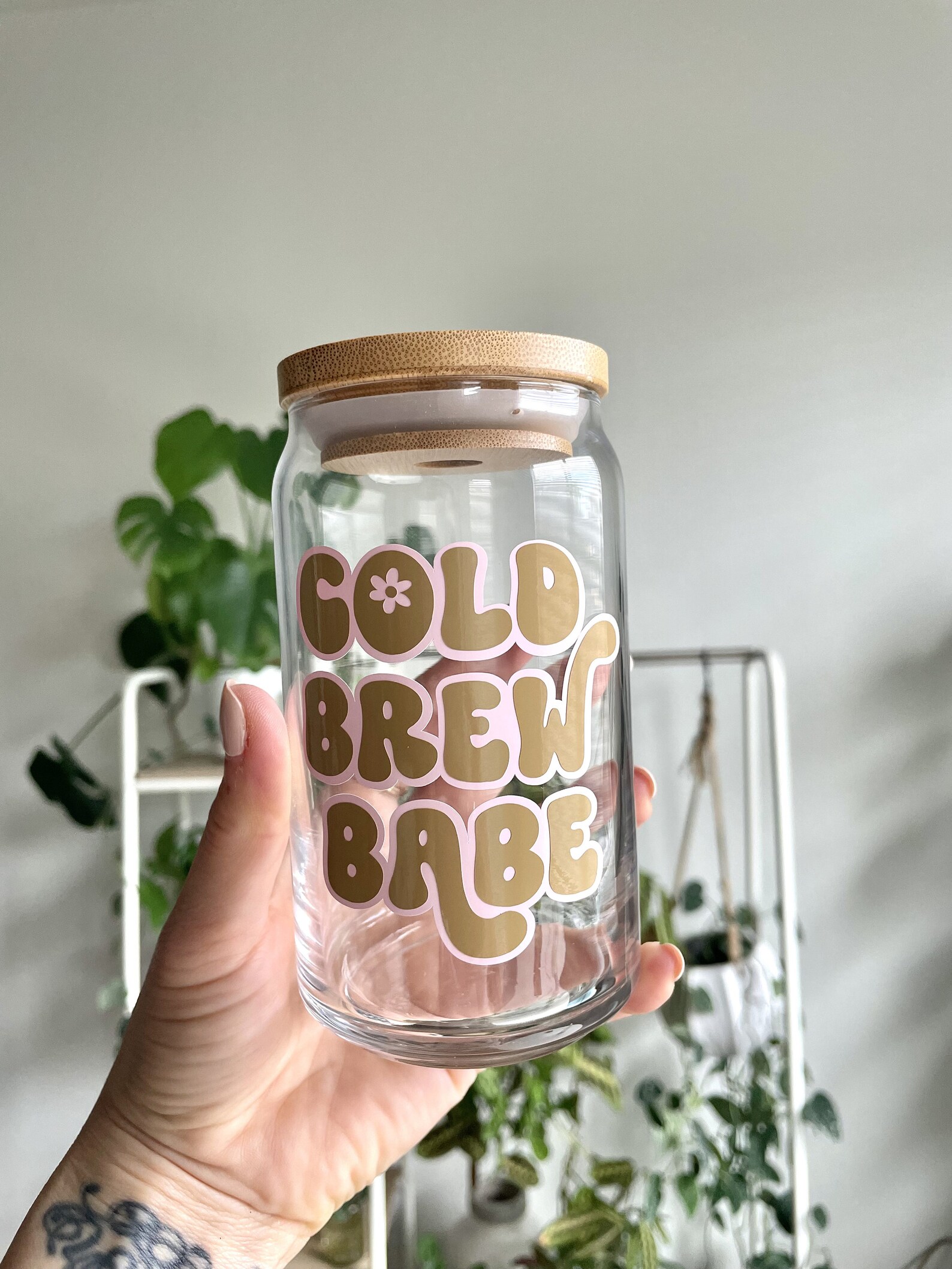 Cold Brew Babe Glass, Cold Brew Cup, Iced Coffee Glass, Cute Coffee ...