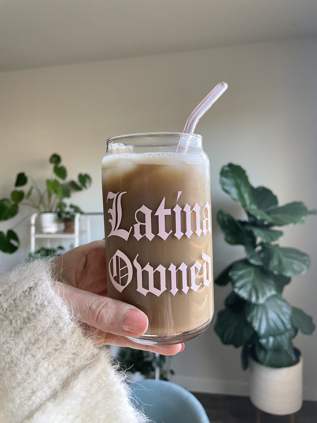Latina Owned Iced Coffee Cup, Señora Life, 16oz Glass - Etsy