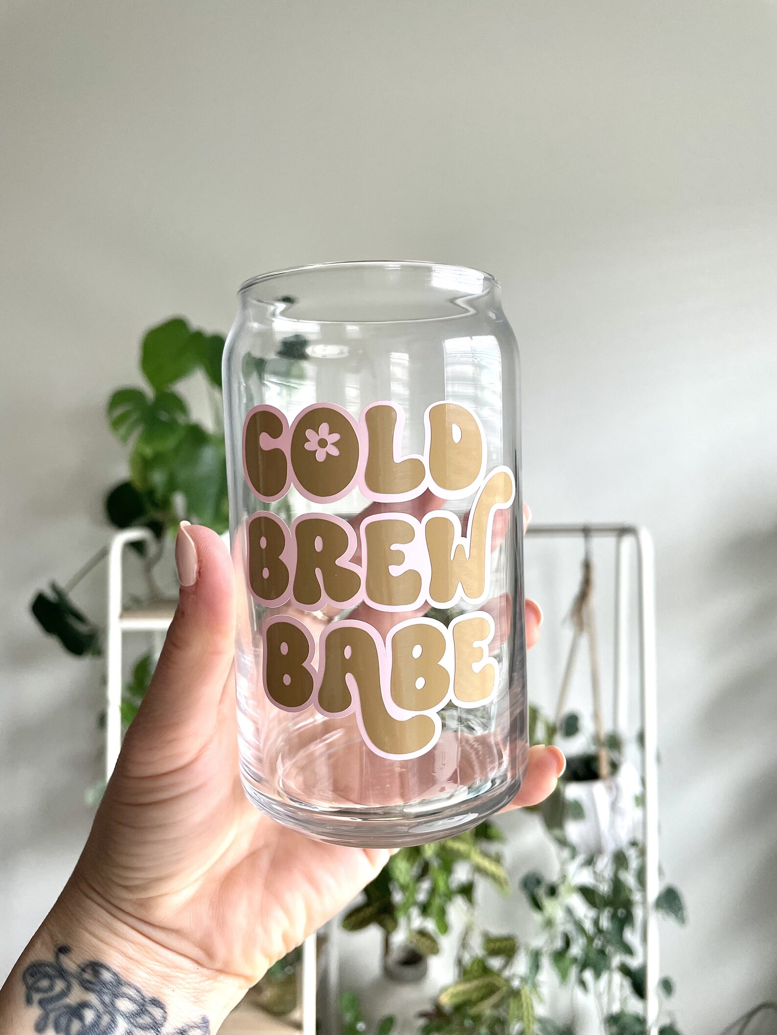 Cold Brew Babe Glass, Cold Brew Cup, Iced Coffee Glass, Cute Coffee ...