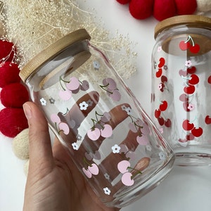 Cherry Glass Cup, Custom Color Cherry Soda Can Glass, Mini Cherry Cup ...
