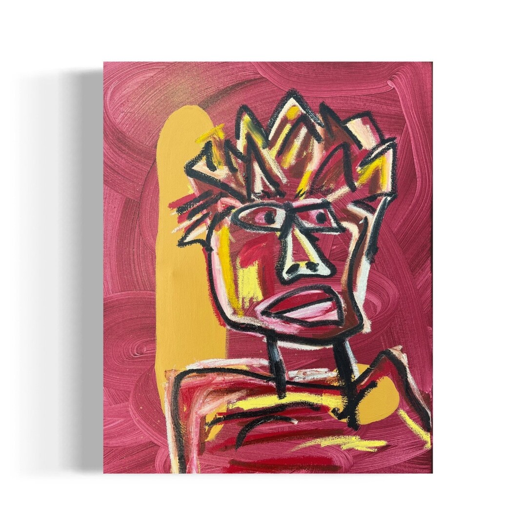 Spikey Hair Graffiti Style Painting Canvas Urban Wall Neo Expressionism ...