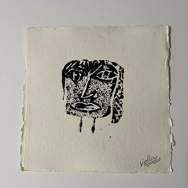 Linocut Abstract Art - Etsy