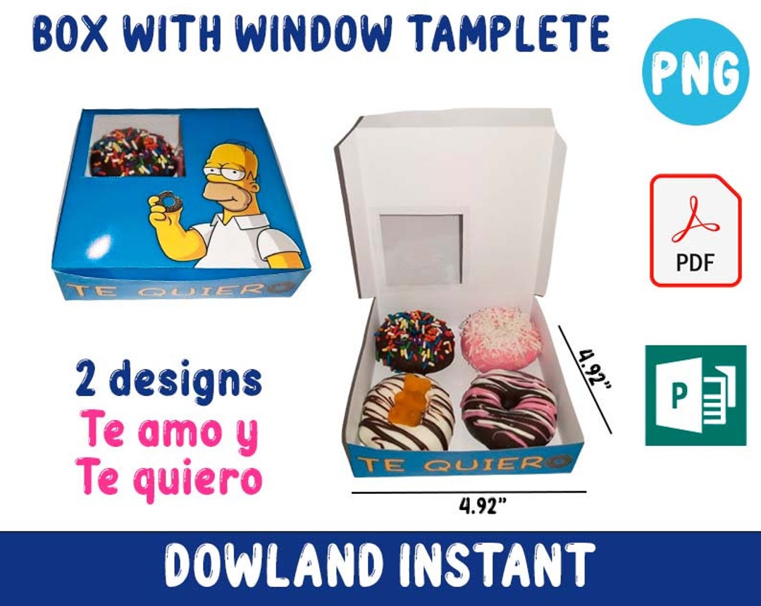 Mini Donut Box Template Donut Box - Etsy