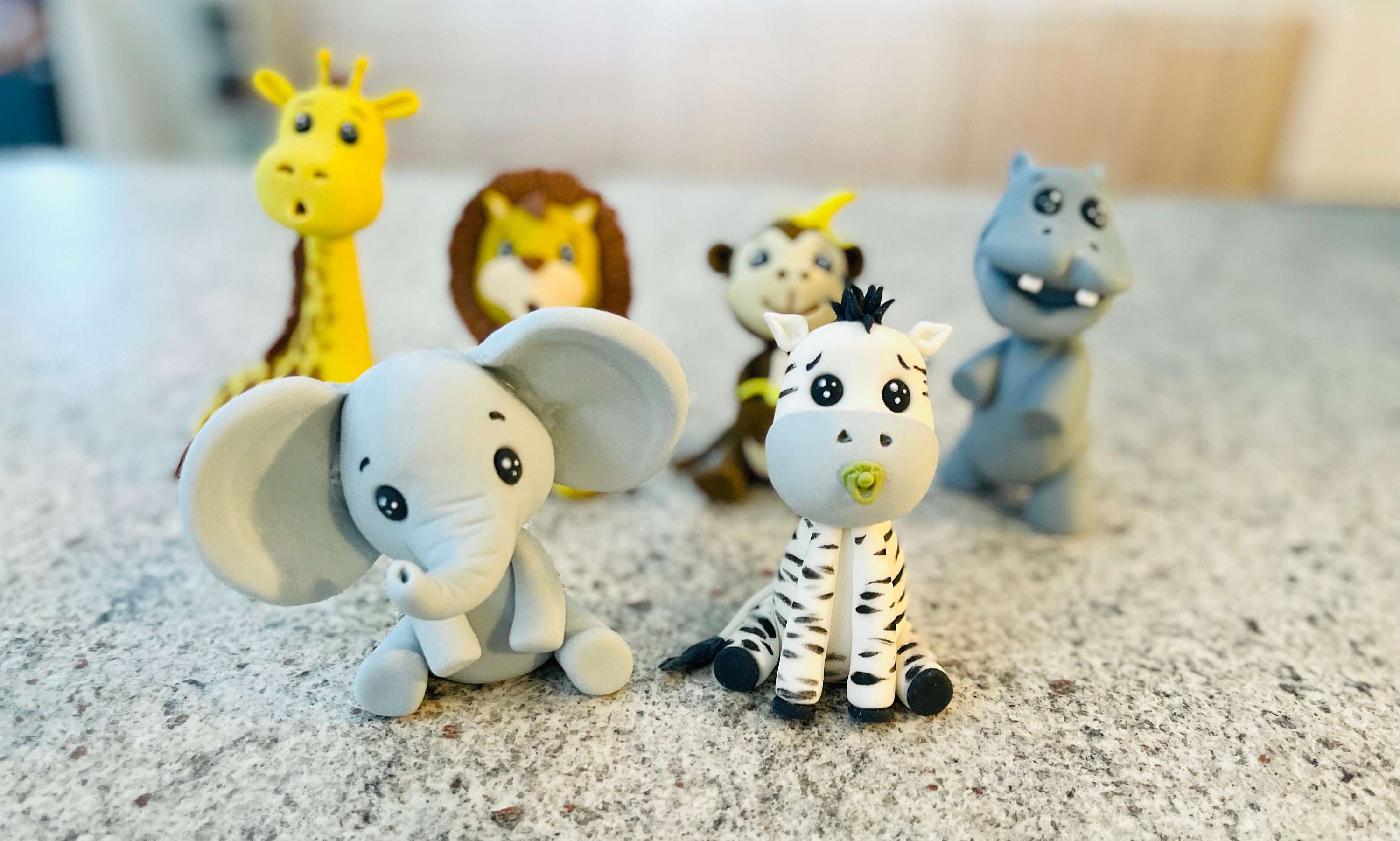 3d Safari Animals/ 3d Mickey Mouse/3d Pluto / 3d Fondant Cake Toppers ...